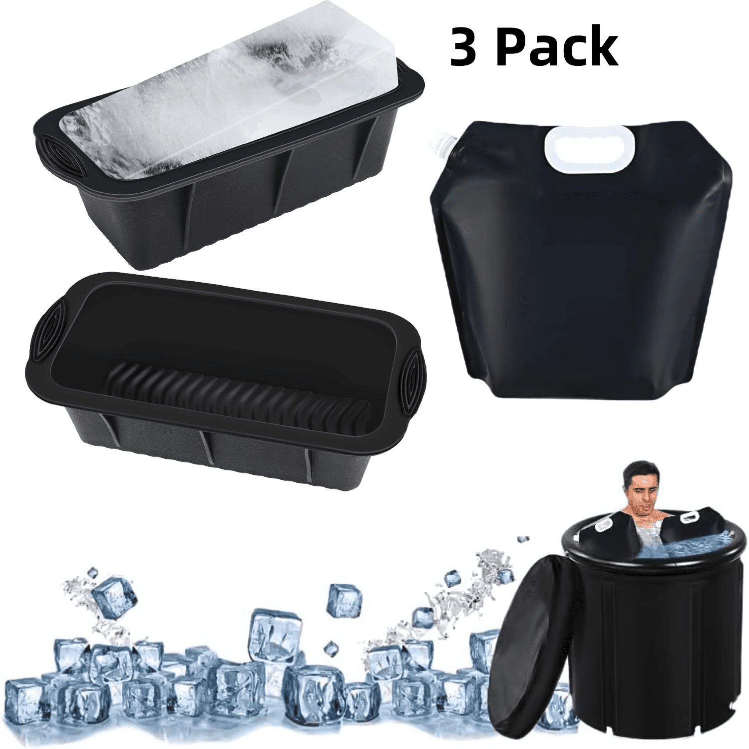 ChrumpTon 2 Pcs Extra Large Silicone Ice Block Molds, 5L Reusable Ice ...