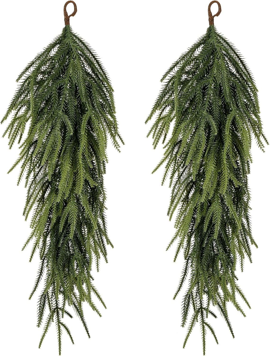 2 Pcs Extra Length Artificial Christmas Teardrop Swag - 30-Inch Faux ...