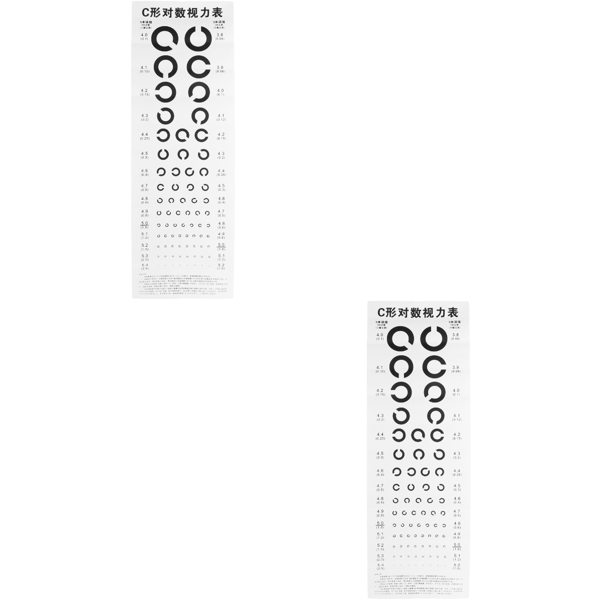 2 Pcs Eye Chart Wall Chart Visual Exam Chart Visual Eye Exam Chart Eye ...