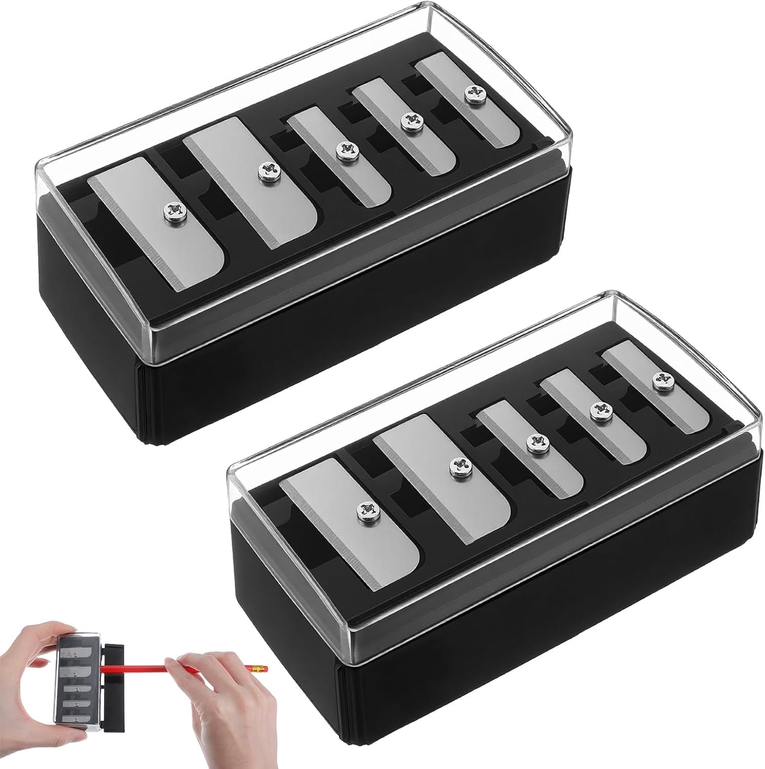 2 Pcs Eye Liner Sharpener Tool 5 Hole Makeup Pencil Sharpener with ...