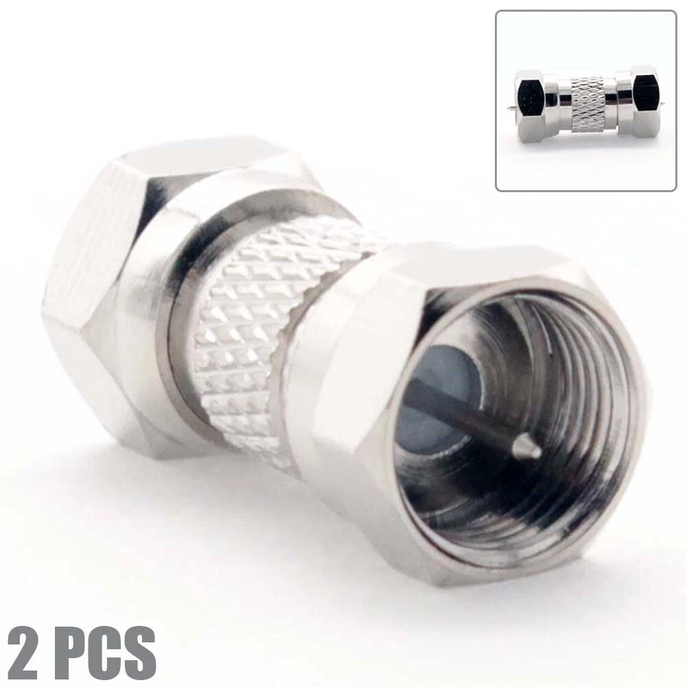 2 Pcs F-Type Male To Male Inline Coupler Coaxial Adapter Cable ...