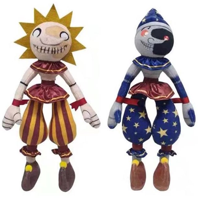 FNAF Sundrop and Moondrop 11'' Plush Toys, Sun and Moon Clown Figure ...