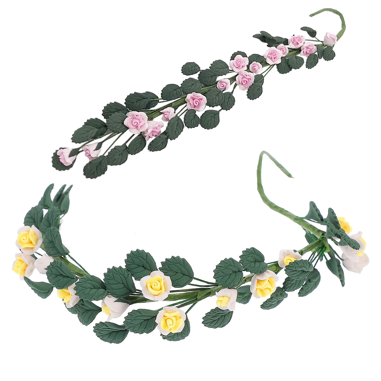 2 Pcs Fairy Garden Decor Flower Adornment Dollhouse Vine Mini - Walmart.com