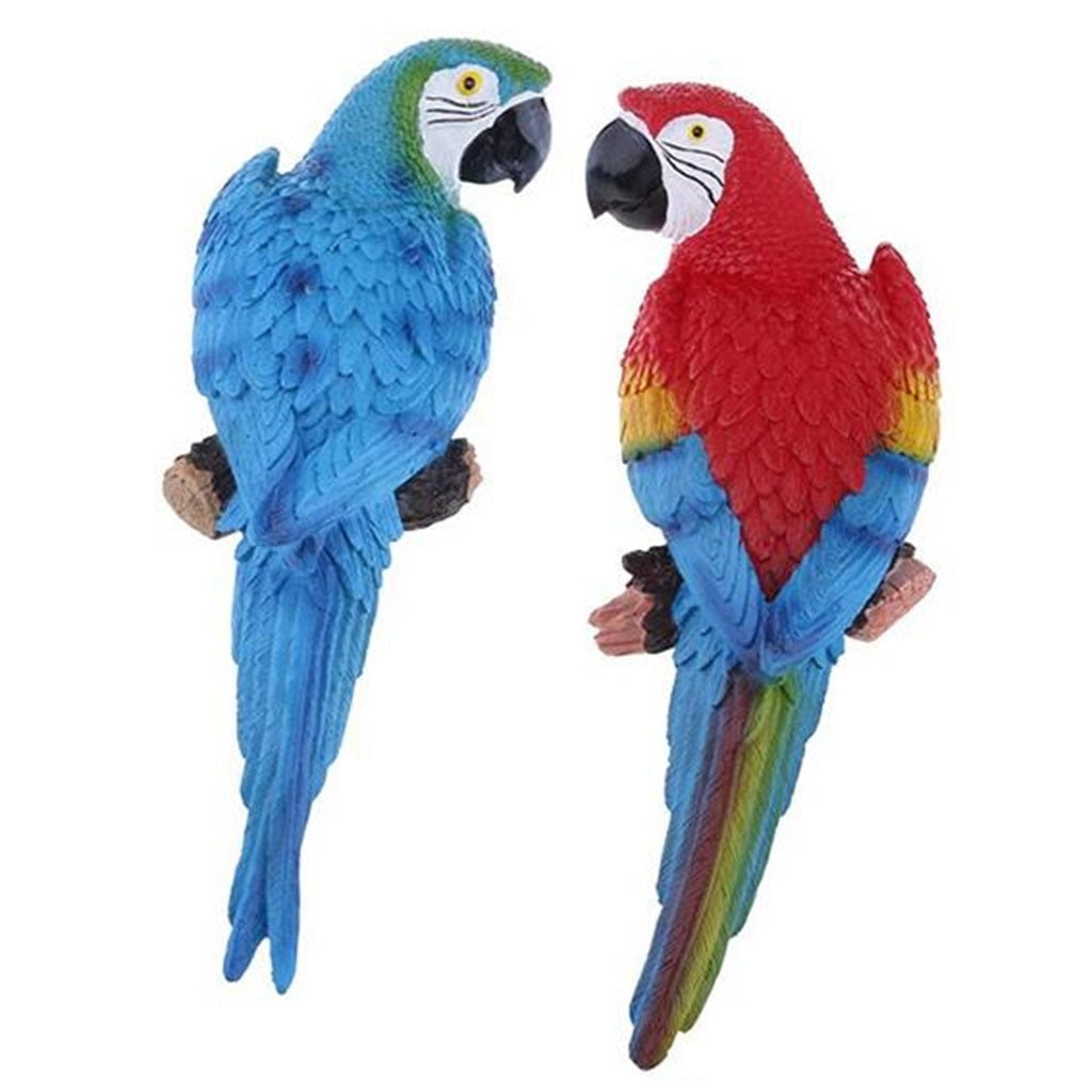 2 Pcs Fake Parrot Decor Artificial Parrots Statue Decorations 12.9 ...