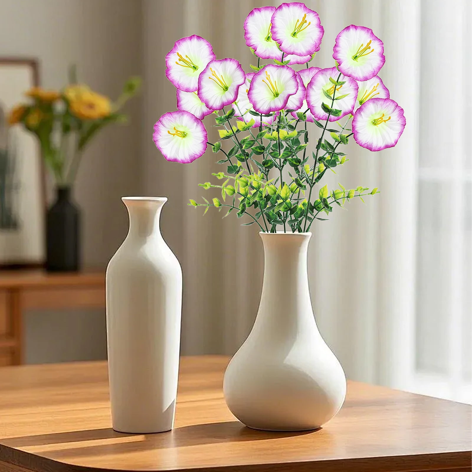 2 Pcs Fake Silk Morning Glory, Artificial Flowers for Outdoors Fake ...