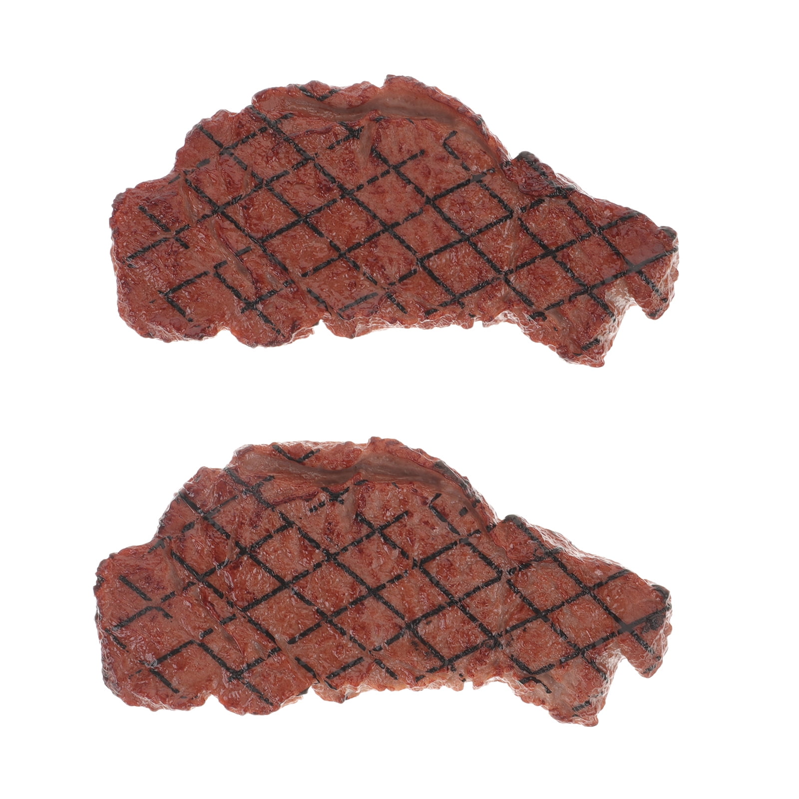 Cooking Toy Steak Model for Kids Pretend of Premium Plastic Brown 2Pcs ...