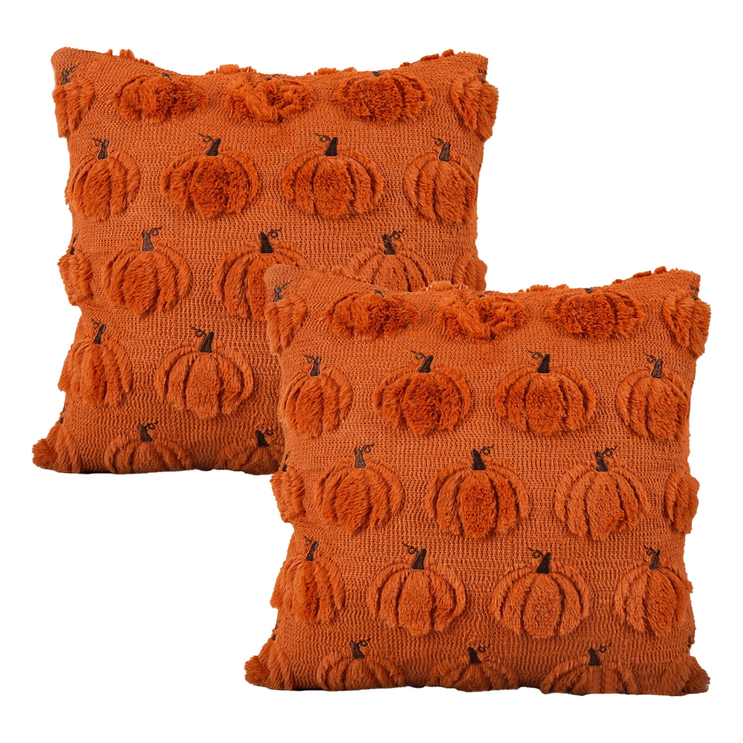 2 Pcs Fall Pumpkin Decorative Throw Pillow Covers 18 x 18 in, 3D ...