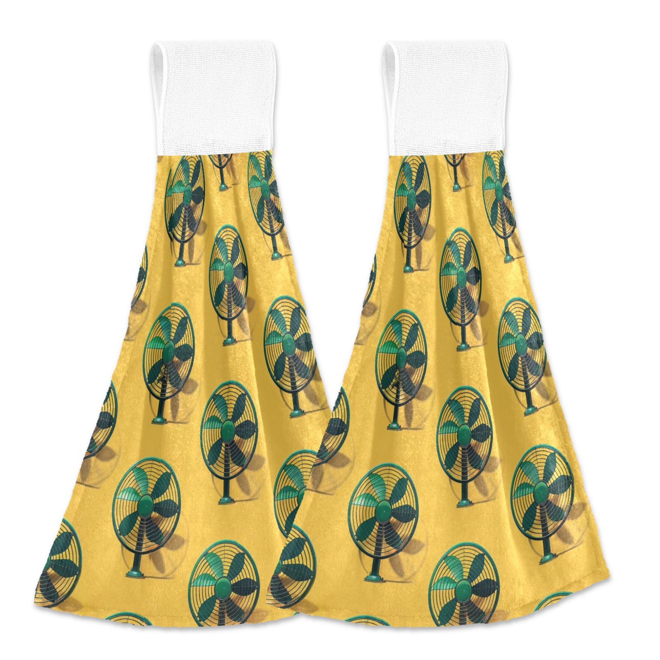2 Pcs Fan Kitchen Hand Towels with Hanging Loops Absorbent Soft Fast ...