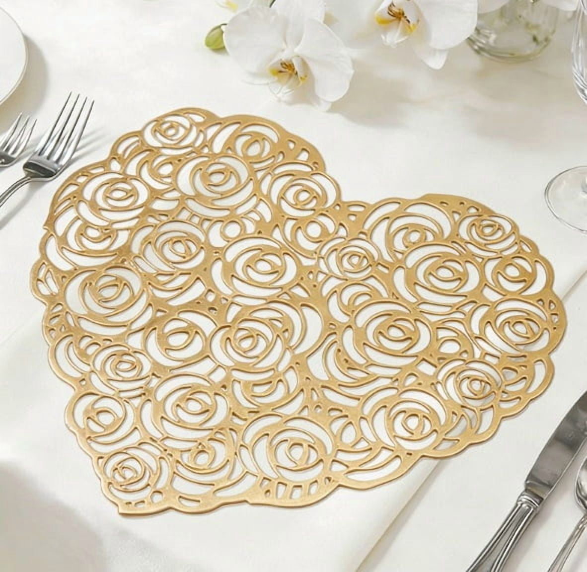 2 Pcs Fashionable Heart-Shaped Insulated Placemats | Waterproof ...