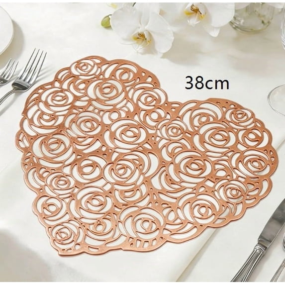 2 Pcs Heart-Shaped Insulated Placemats | Waterproof & Washable Nordic ...