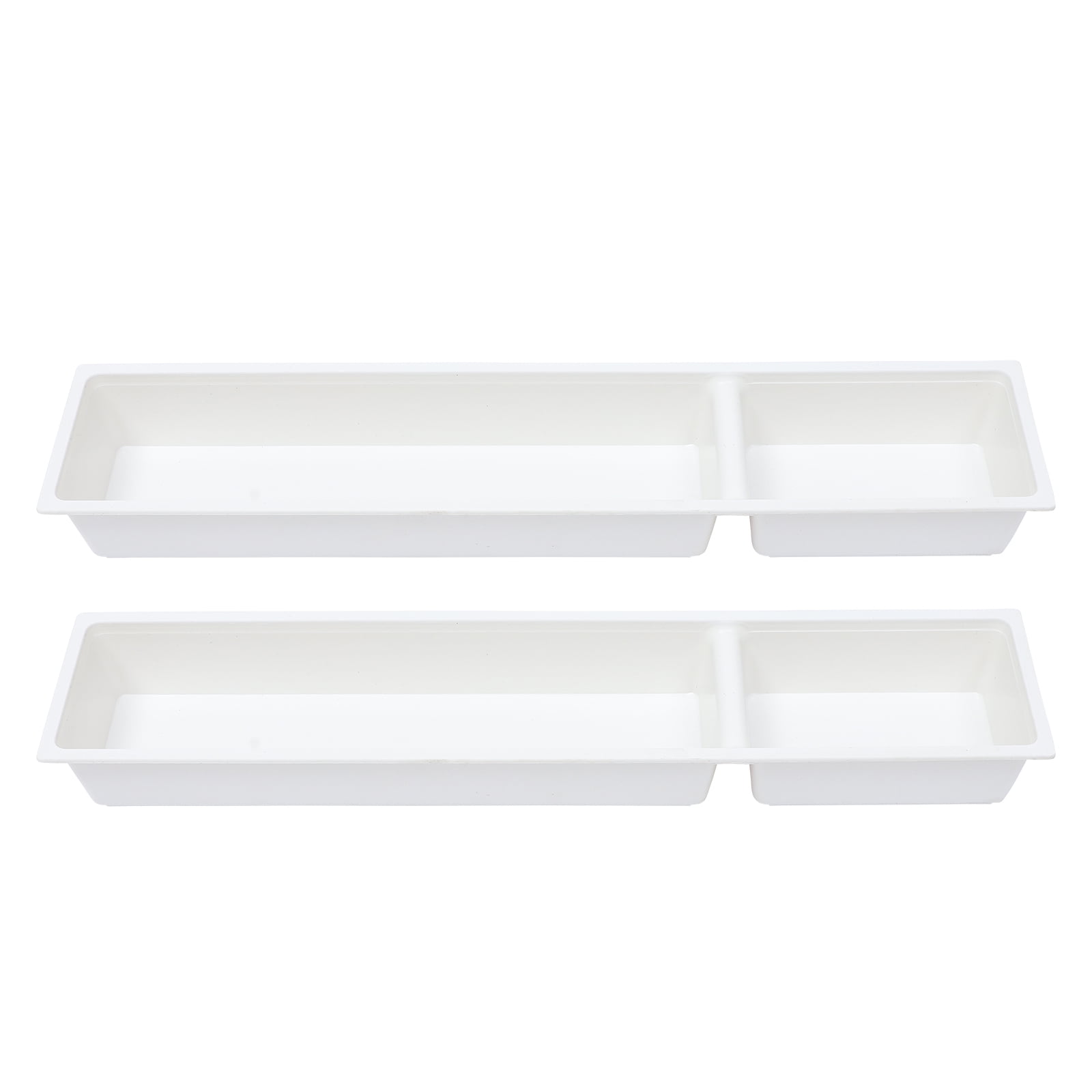 2 Pcs Feeding Trays for Chickens Cage White Poultry Trough Feeder ...