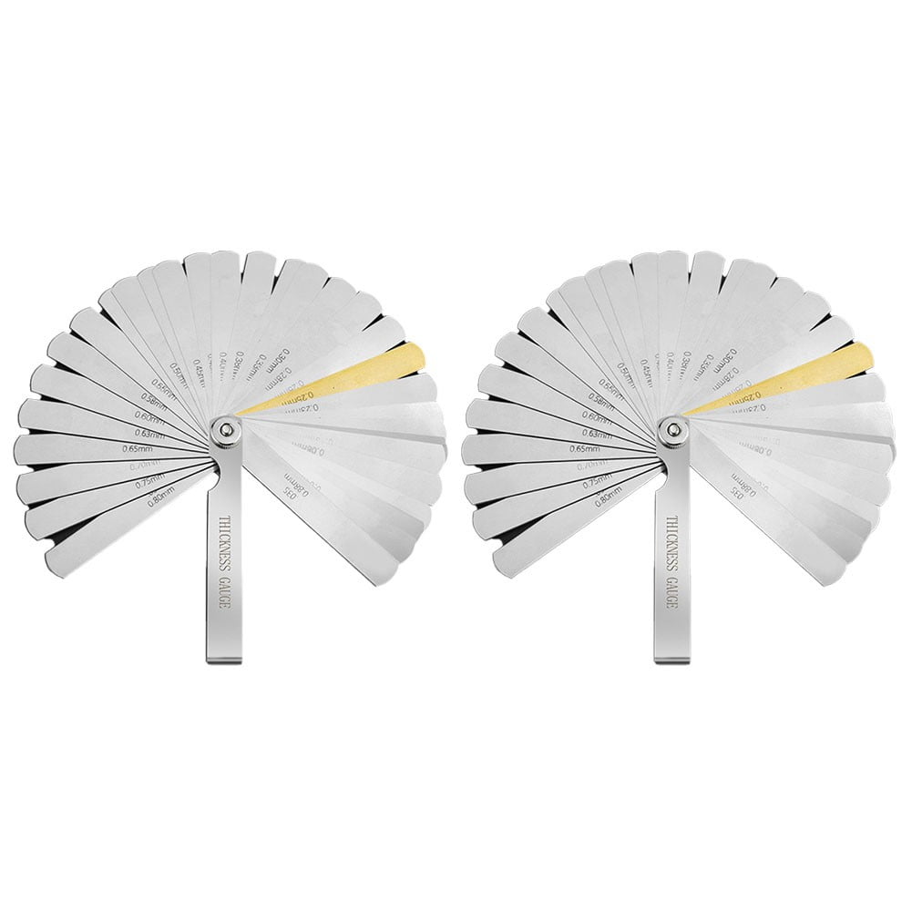 RANMEI 2 Pcs Feeler Gauges, Dual Marked Feeler Gauge Metric And For Imperial Steel Gap Tool ...