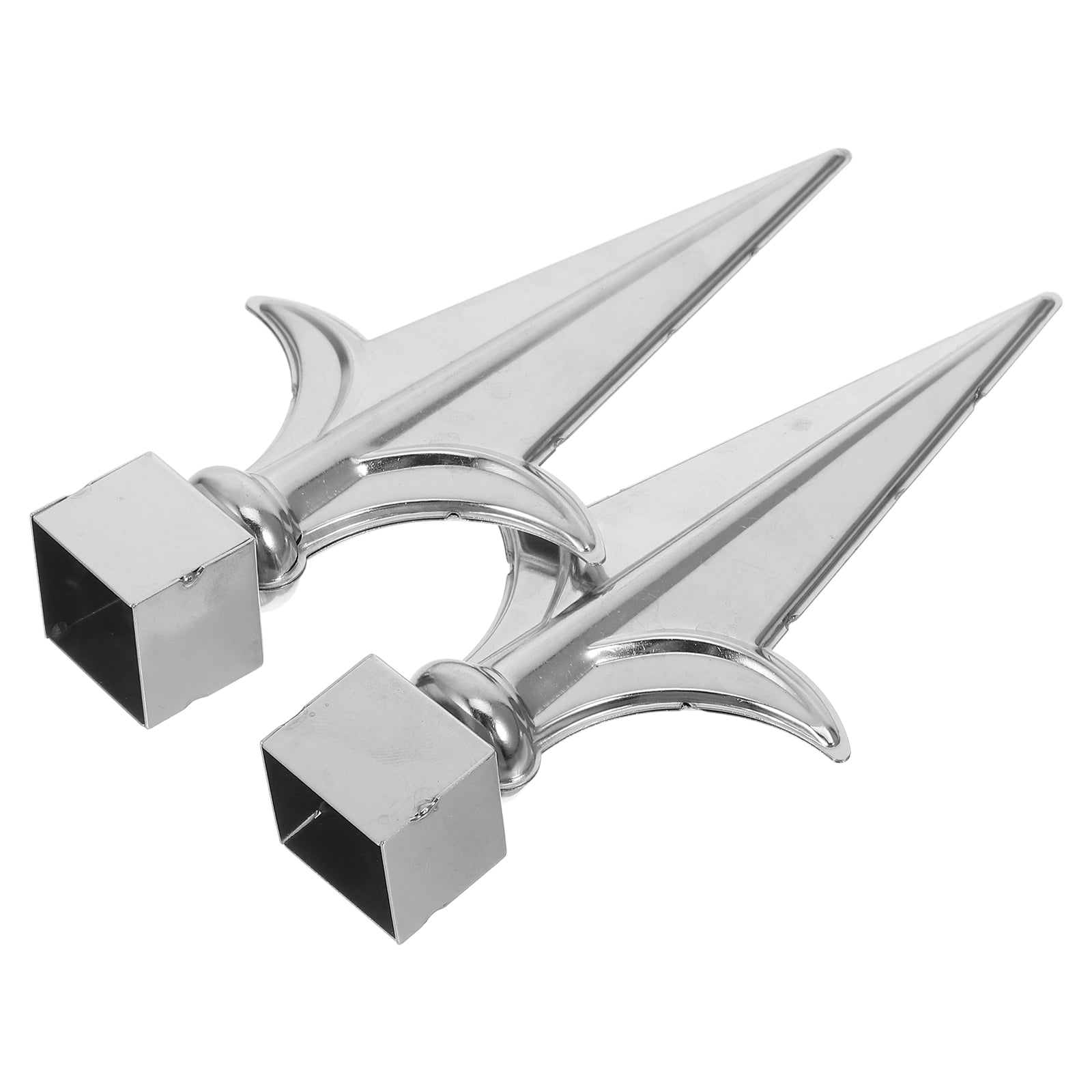 2 Pcs Fence Accessories Flag Pole Gold Ball Topper Rope Poles Silver ...