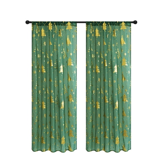 2 Pcs Festive Christmas Curtains with Snowflake Print Window Curtains ...