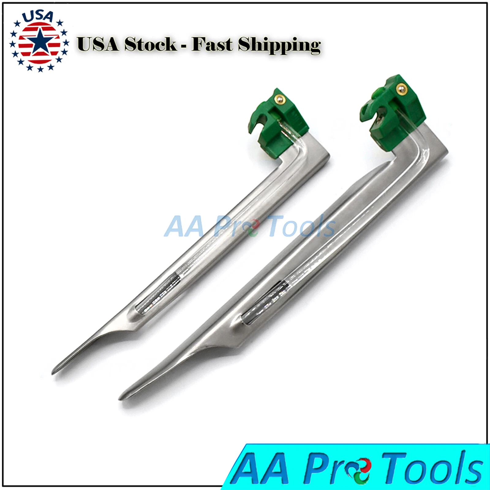 2 Pcs Fiber Optic Miller Laryngoscope Blades #3 & #4 Emt Anesthesia ...