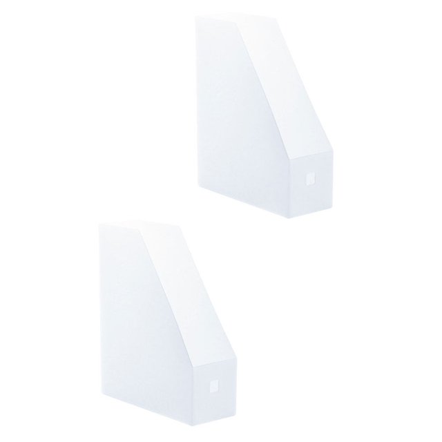 2 Pcs File Storage Holder Plastic Document Shelf Folder Organizer ...