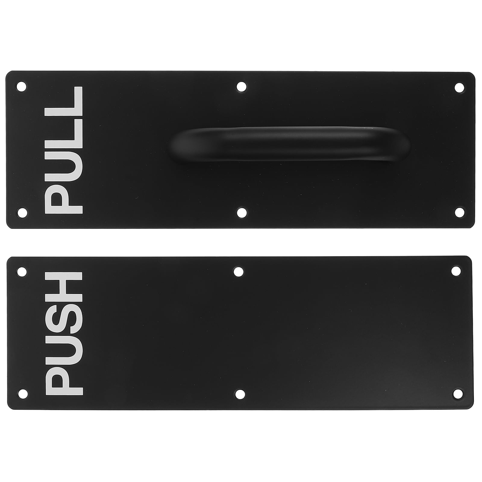 2 Pcs Fire Door Handle Commercial Pull Handles Plate Hook Knob Black ...