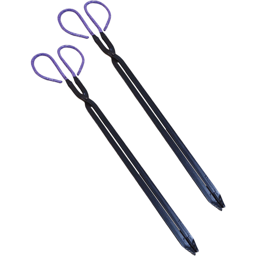 2 Pcs Fire Tongs Iron Garbage Clips Outdoor Griddle Grill Pliers Tool ...