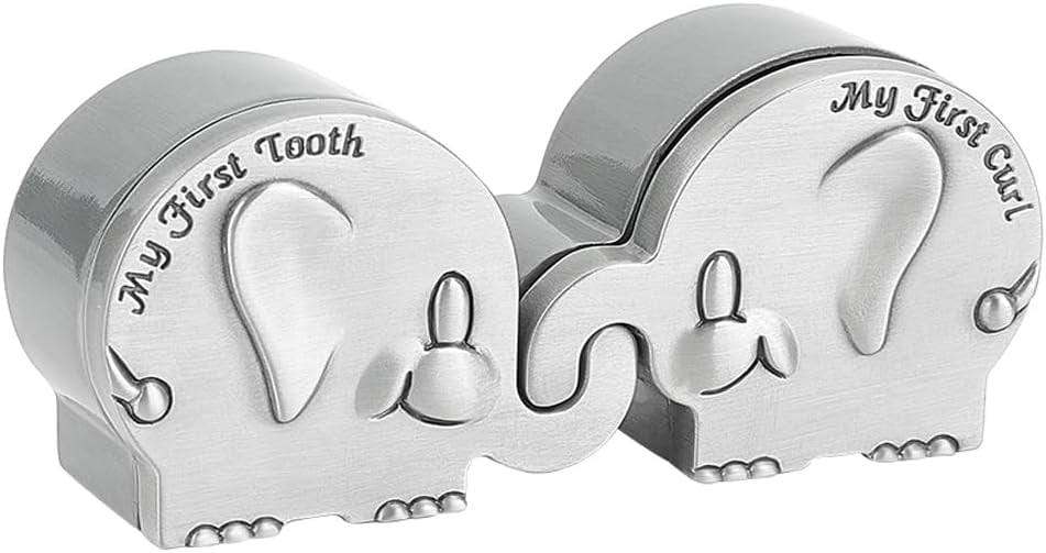 2 Pcs First Curl and My First Tooth Keepsake Box Antique Silver ...