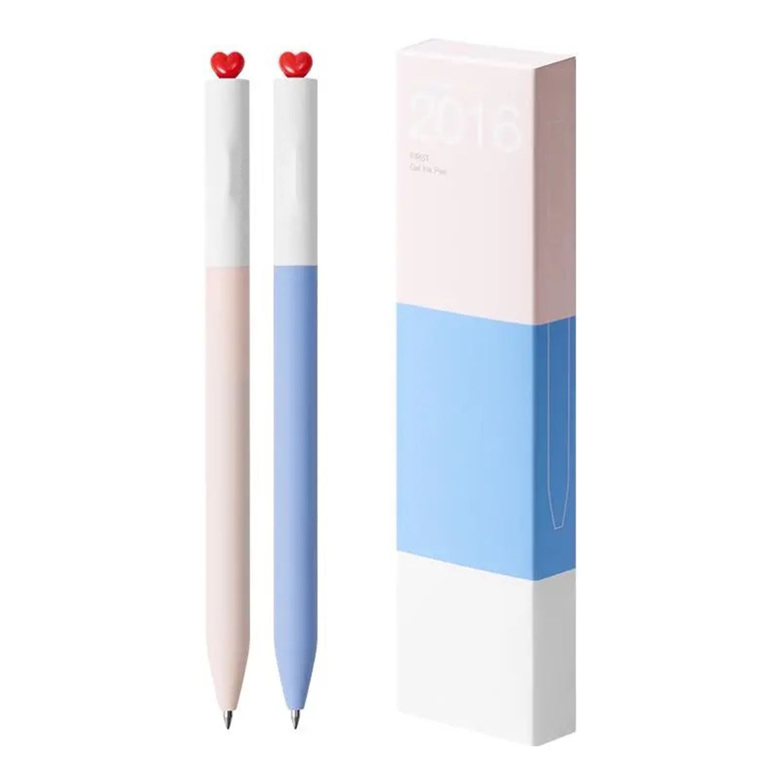 2 Pcs First Love Heart Gel Pen Neutral Pen Black Inks Rotary Pen ...