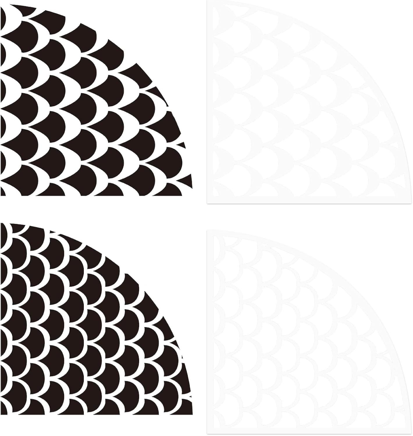 2 Pcs Fish Scales Acrylic Sleeve Stencil Plastic Painting Stencil ...
