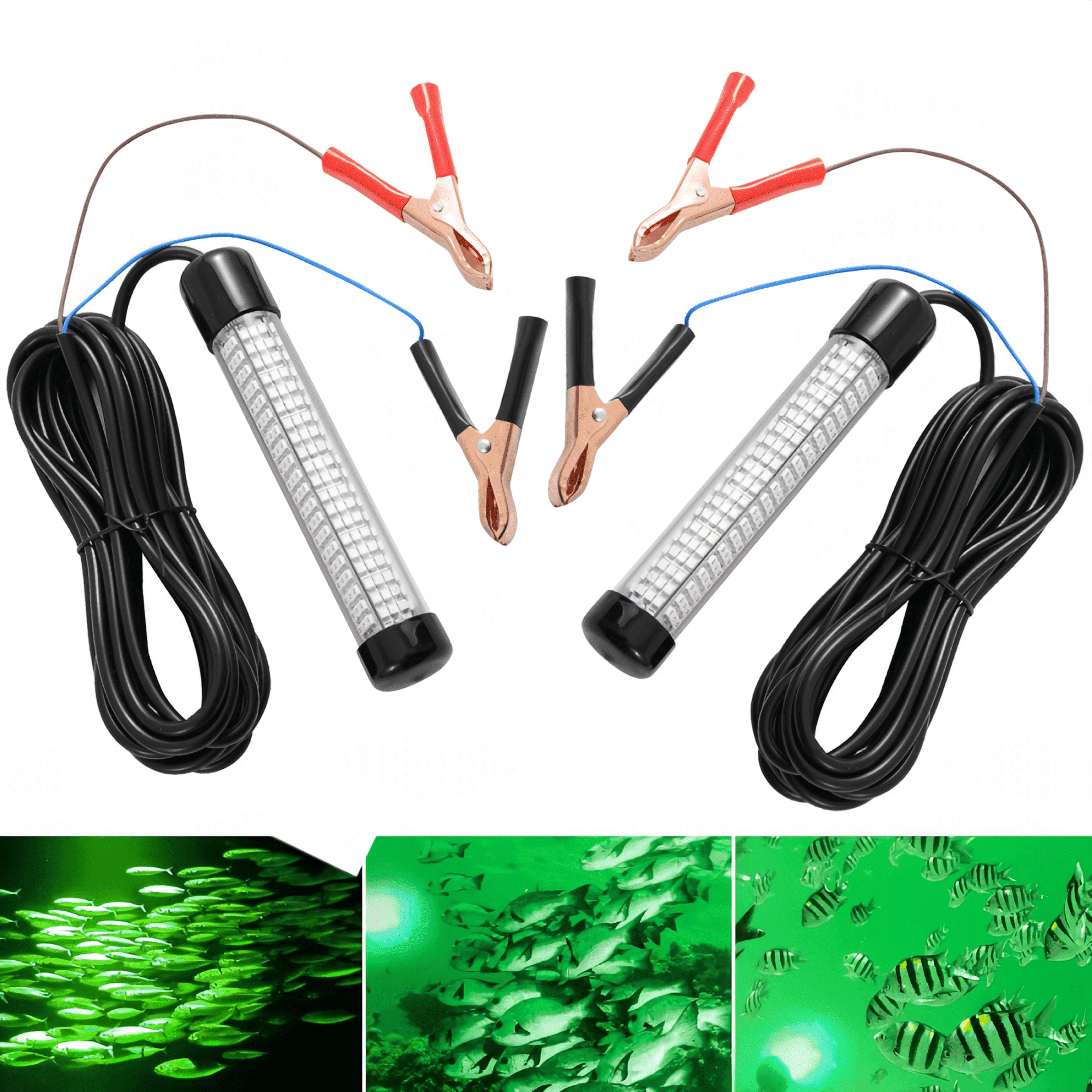 PEUHOP 12V 15W 126 LED Waterproof Green Blob Fishing Light, 16.4 ft ...