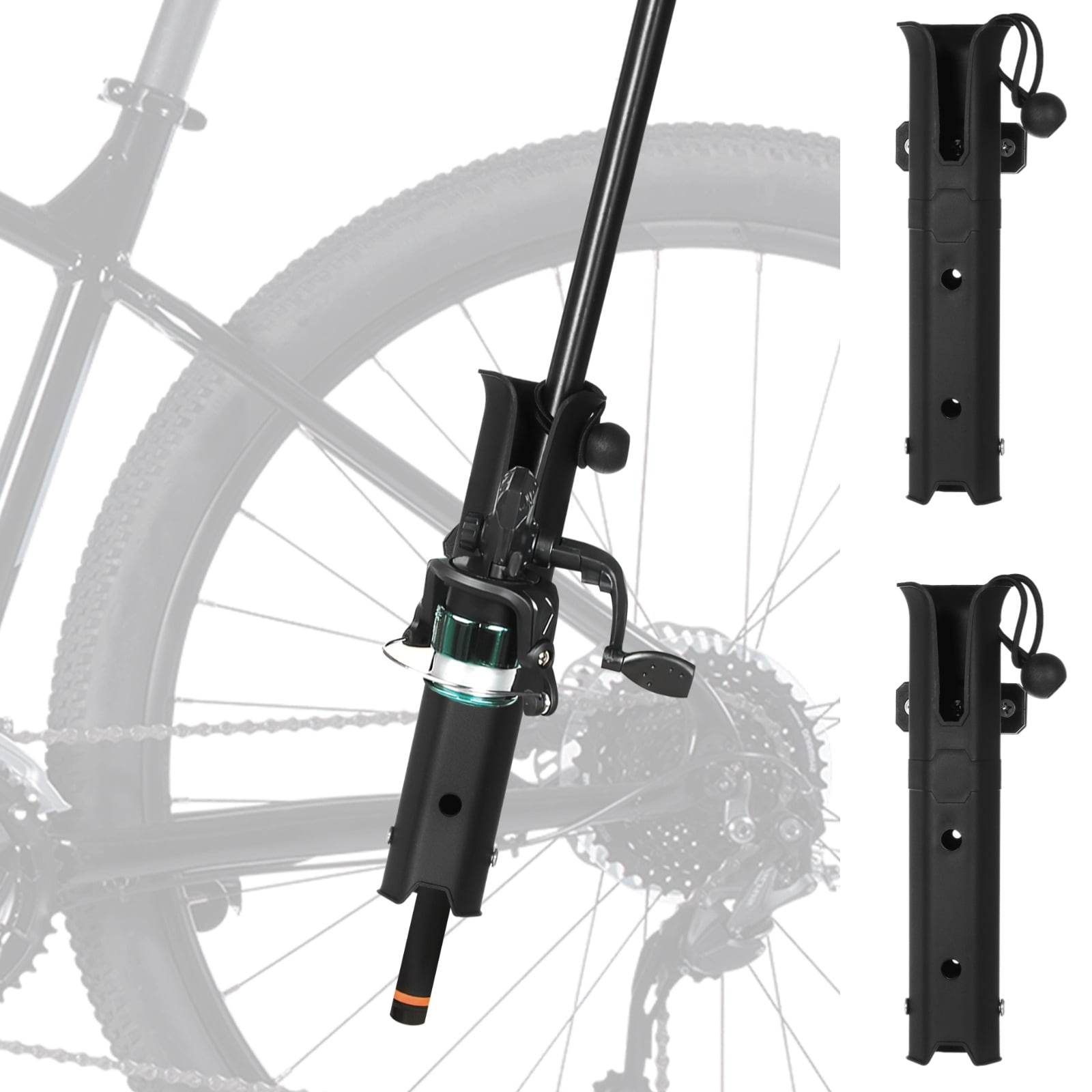 2 Pcs Fishing Rod Holders for Bike, 360° Rotatable Fishing Pole Mounts ...