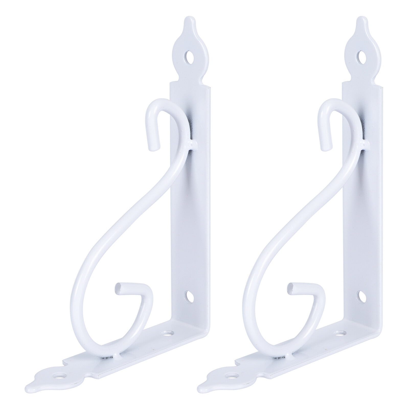 2 Pcs Fixing Brackets Support Frame Adjustable Wire Shelf End Fancy Rod ...