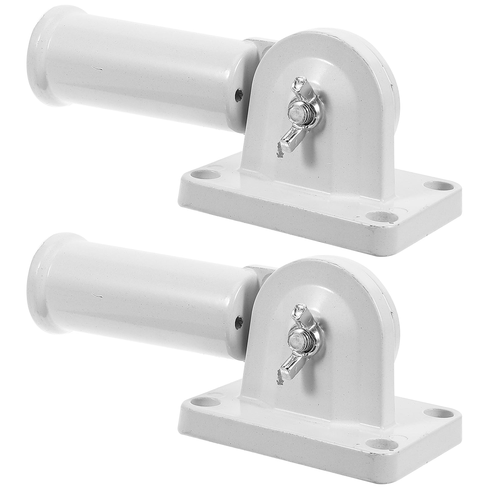 FUEENIRVA 2Pcs Adjustable White Aluminum Flag Pole Bracket for Outdoor ...