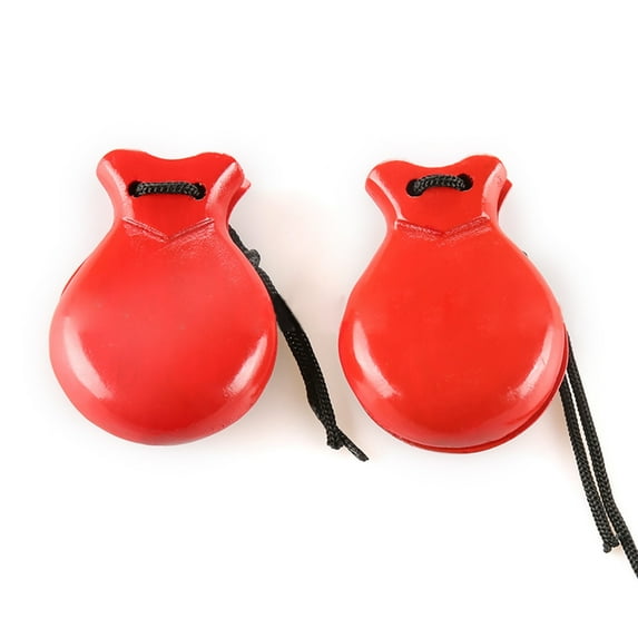 2 Pcs Flamenco Dance Castanets with String Wood Spanish Castanet Hand ...