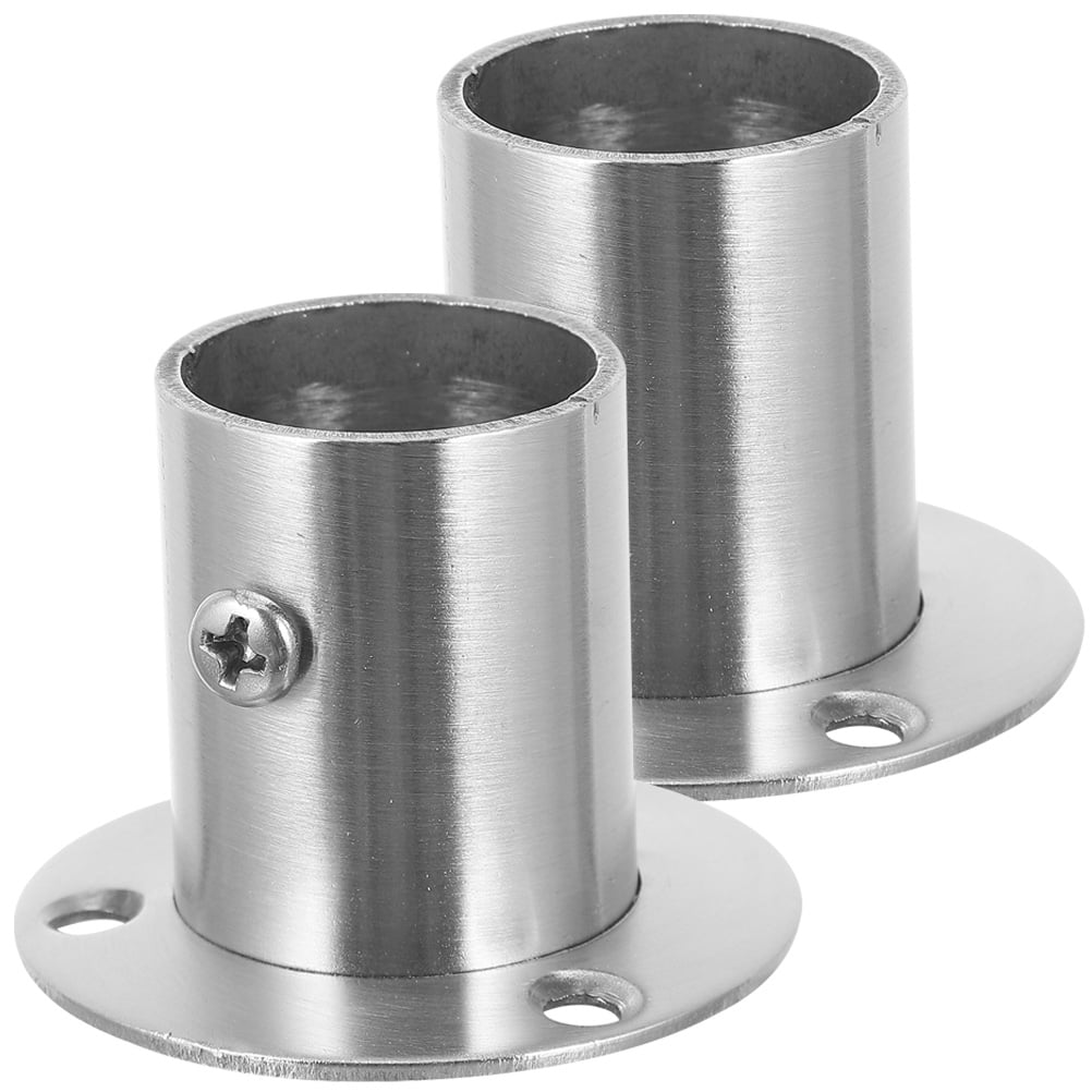 2 Pcs Flange Mount Curtain Rod Shower Rod Holder Bathroom Rod Holder ...