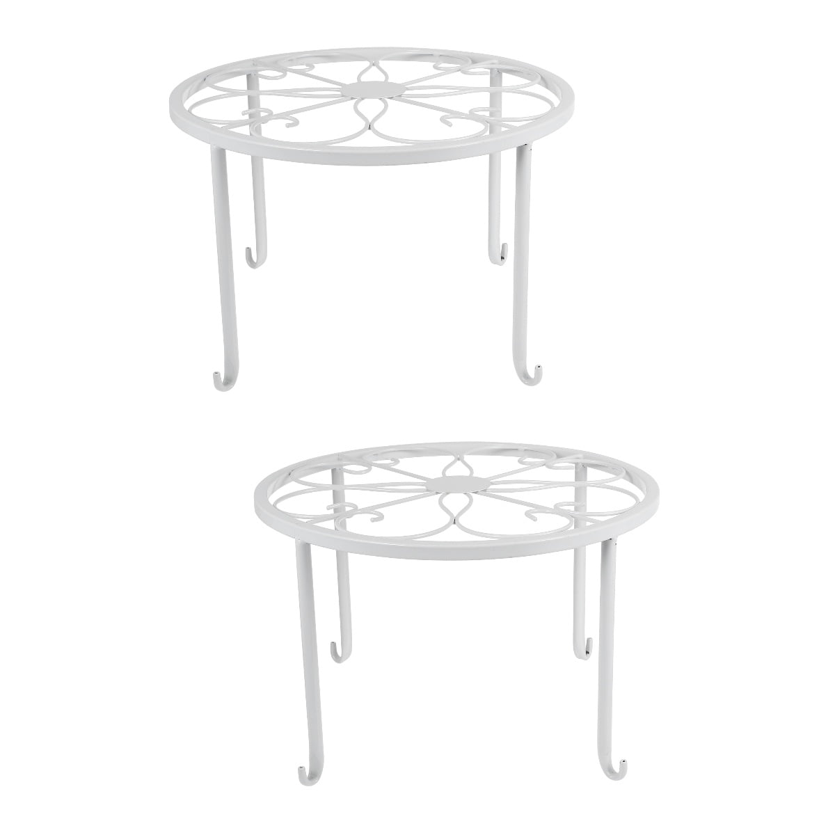 2 Pcs Flat Flower Pot Stand Toilet Flower Stand Office 30X19CM White ...