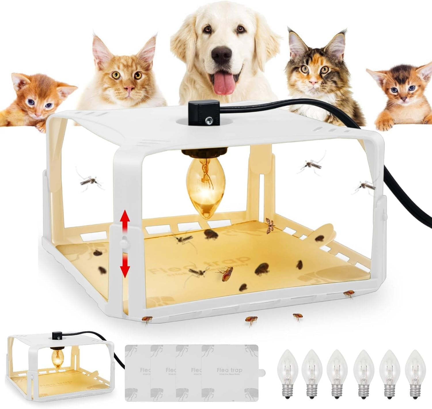 2 Pcs Flea Traps for Inside Your Home with Light, Pest Control for ...