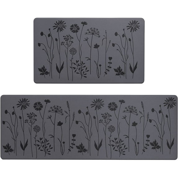 2 Pcs Floor Mat, Waterproof Non Slip Anti-Fatigue PVC Cushioned Rug ...