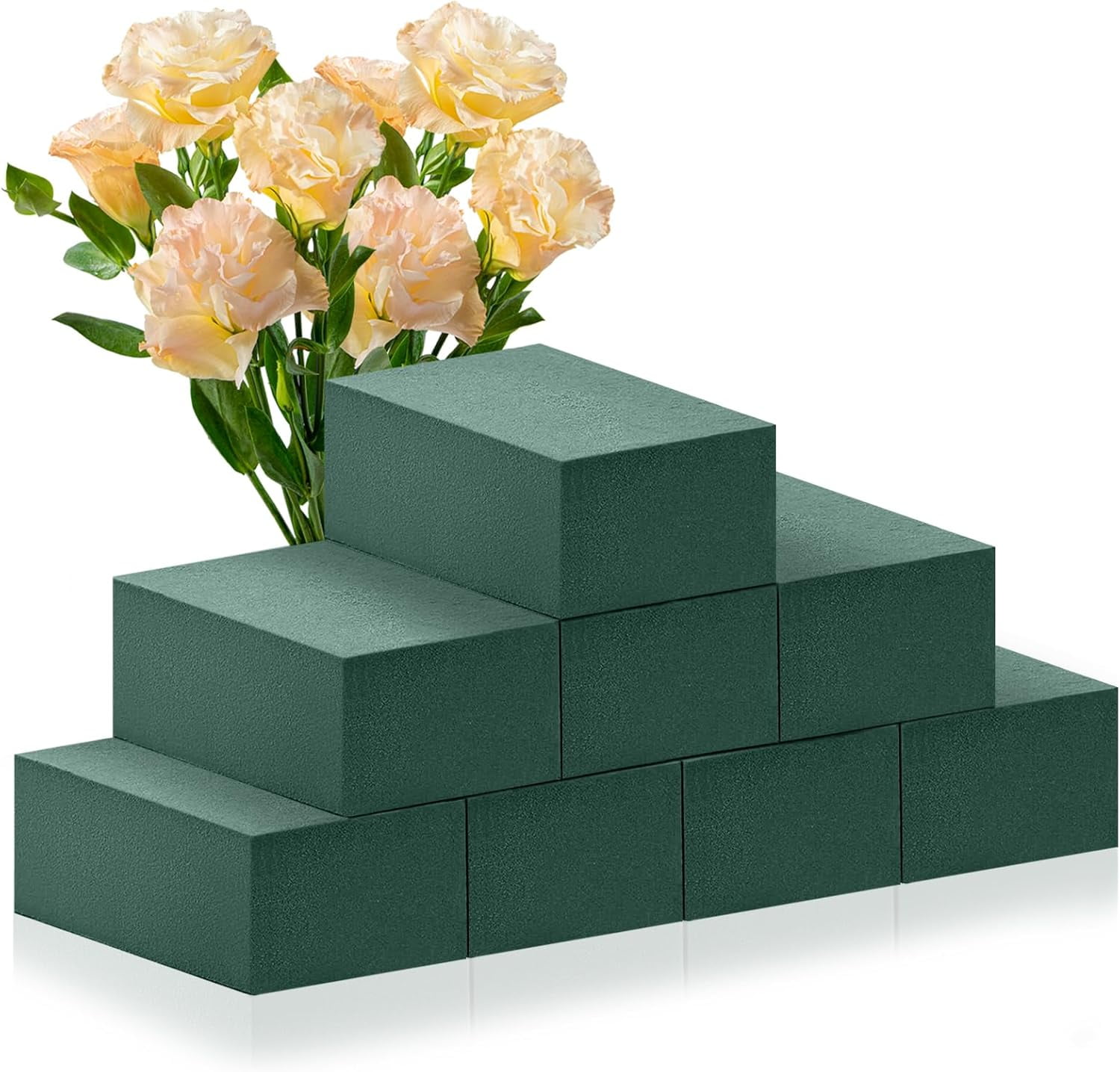2 Pcs Floral Foam Blocks, (7.8" L x 3.5" W x 2.4" H) Green Foam for ...