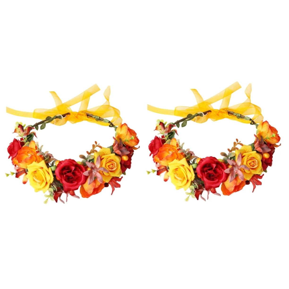 2 Pcs Flower Headdress Floral Headdress Flower Hair Hoop Hawaiian Style ...