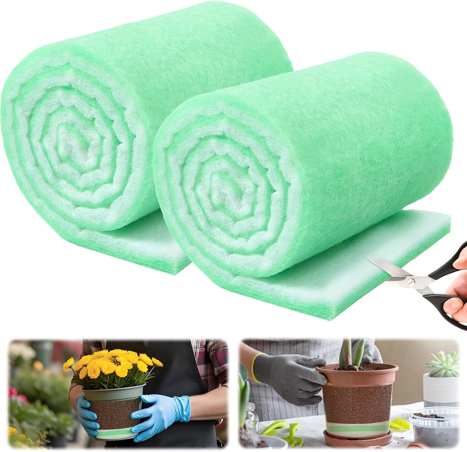 2 Pcs Flower Pot Filler Insert, 47.2" x11.8" Plant Pot Filler ...