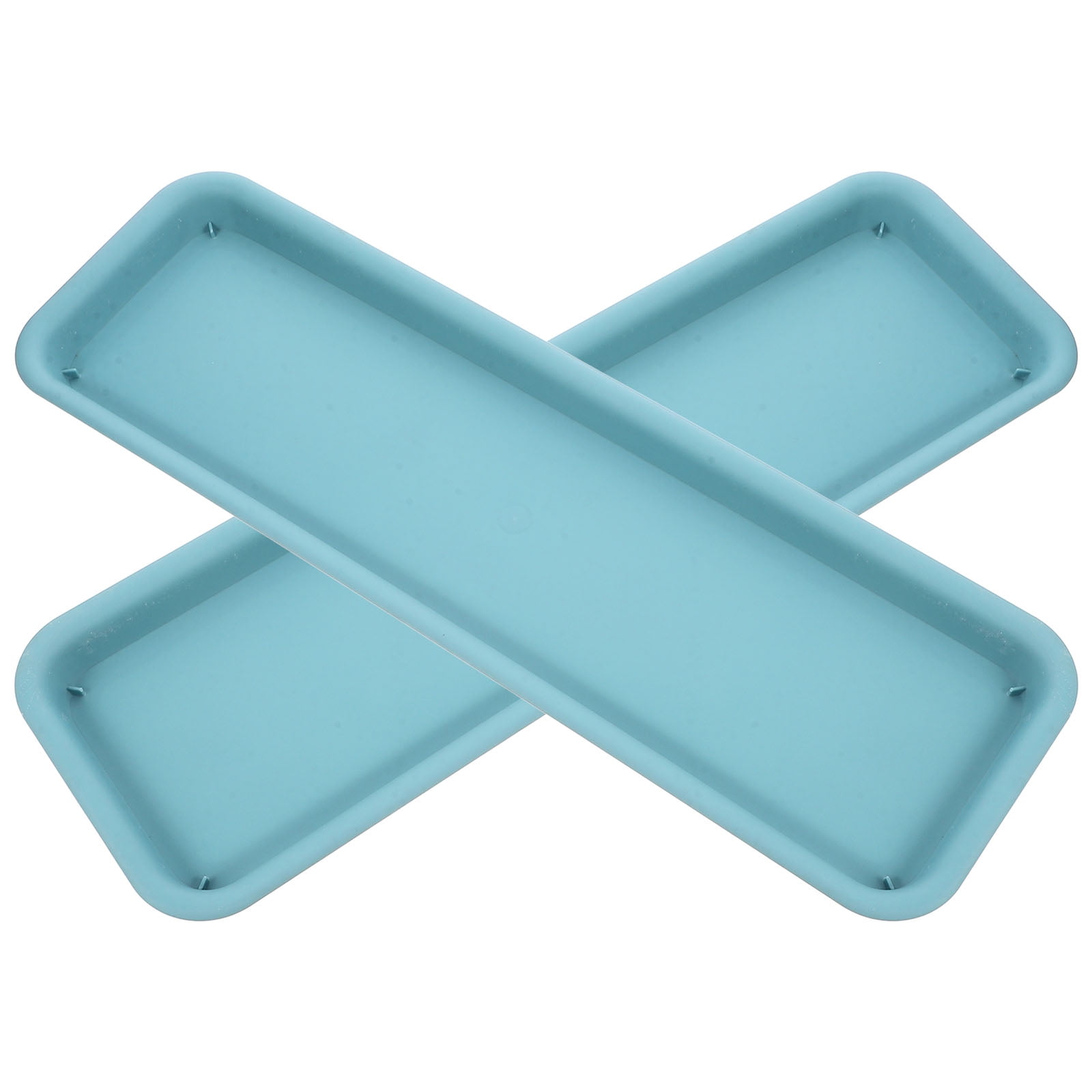 KALLORY 2-Pack Plastic Plant Water Trays for Flower Pots, Rectangular ...