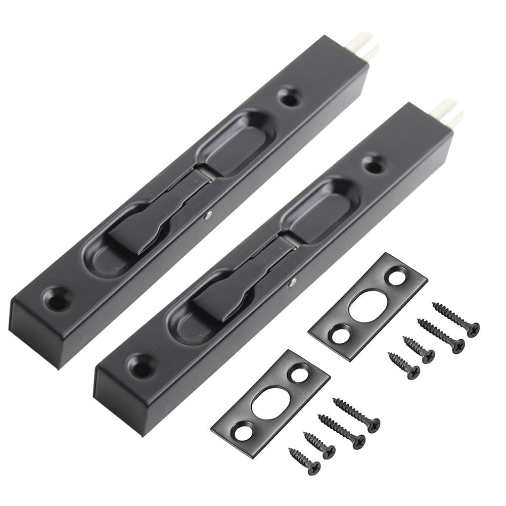 2 Pcs Flush Bolt 6-Inch Stainless Steel Door Guard Lever Latch Lock ...