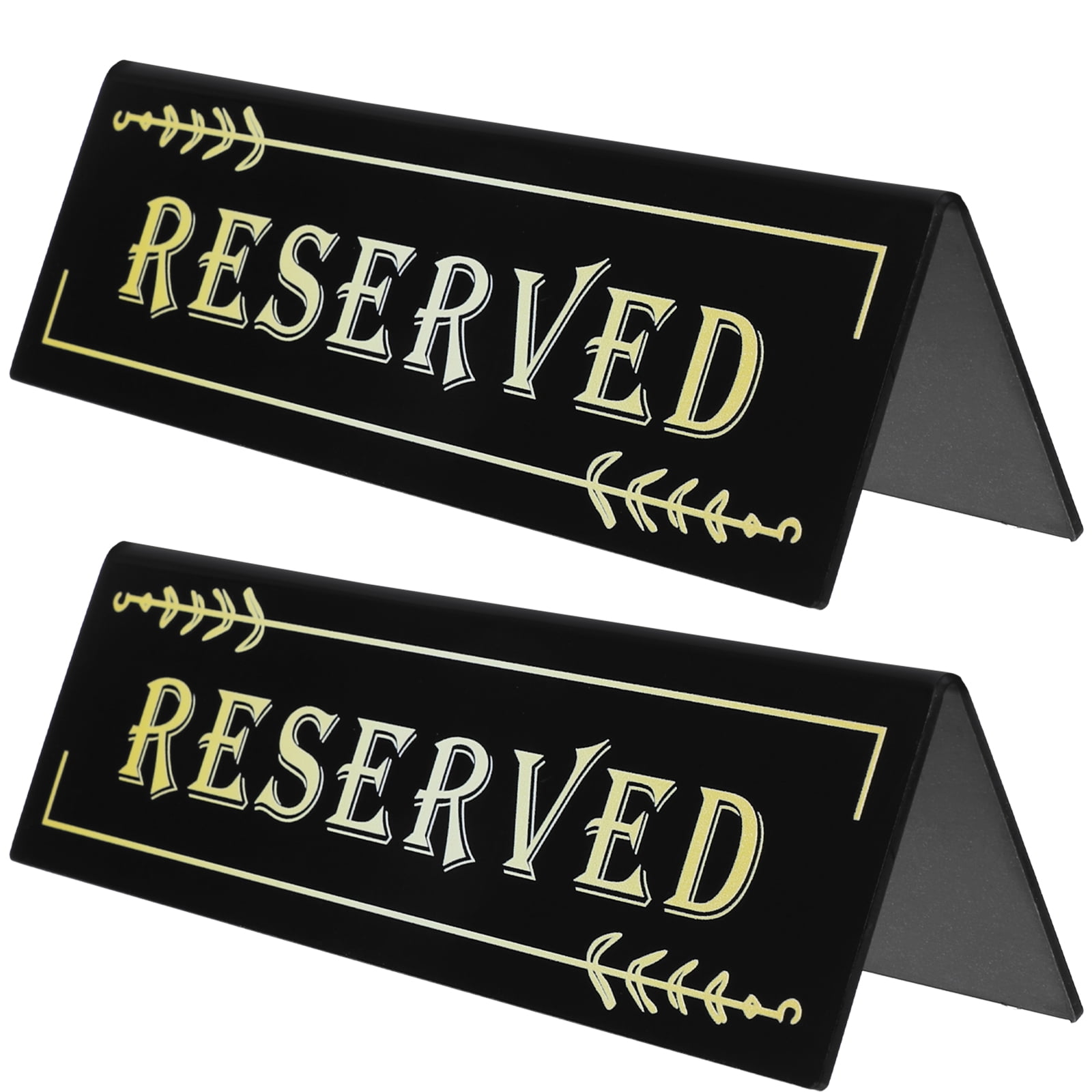 2 Pcs Flyer Reserved Seating Signs Inverted Triangle Card Table ...