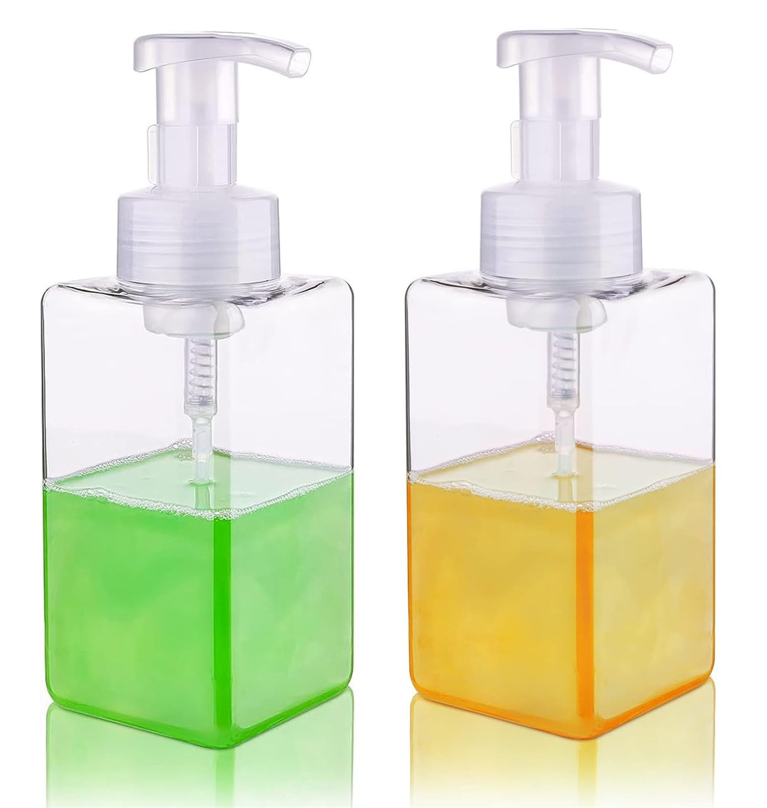 2 Pcs Foaming Pump Bottles,15 Oz Foam Soap Dispenser for Bathroom ...