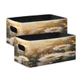 2 Pcs Foldable Felt Storage Bins Decorative Fabric Organizer Baskets ...