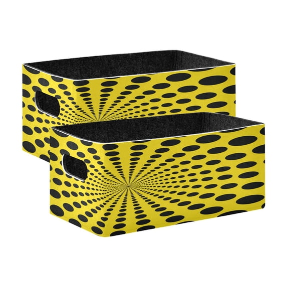 2 Pcs Foldable Felt Storage Bins Decorative Fabric Organizer Baskets ...