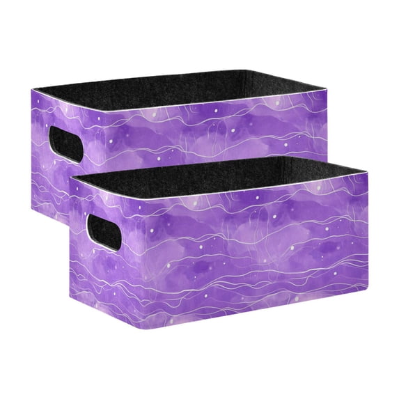 2 Pcs Foldable Felt Storage Bins Decorative Fabric Organizer Baskets ...