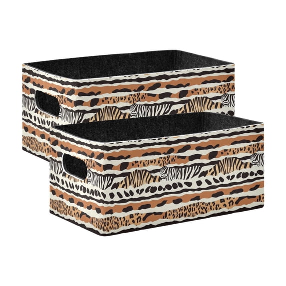 2 Pcs Foldable Felt Storage Bins Decorative Fabric Organizer Baskets ...