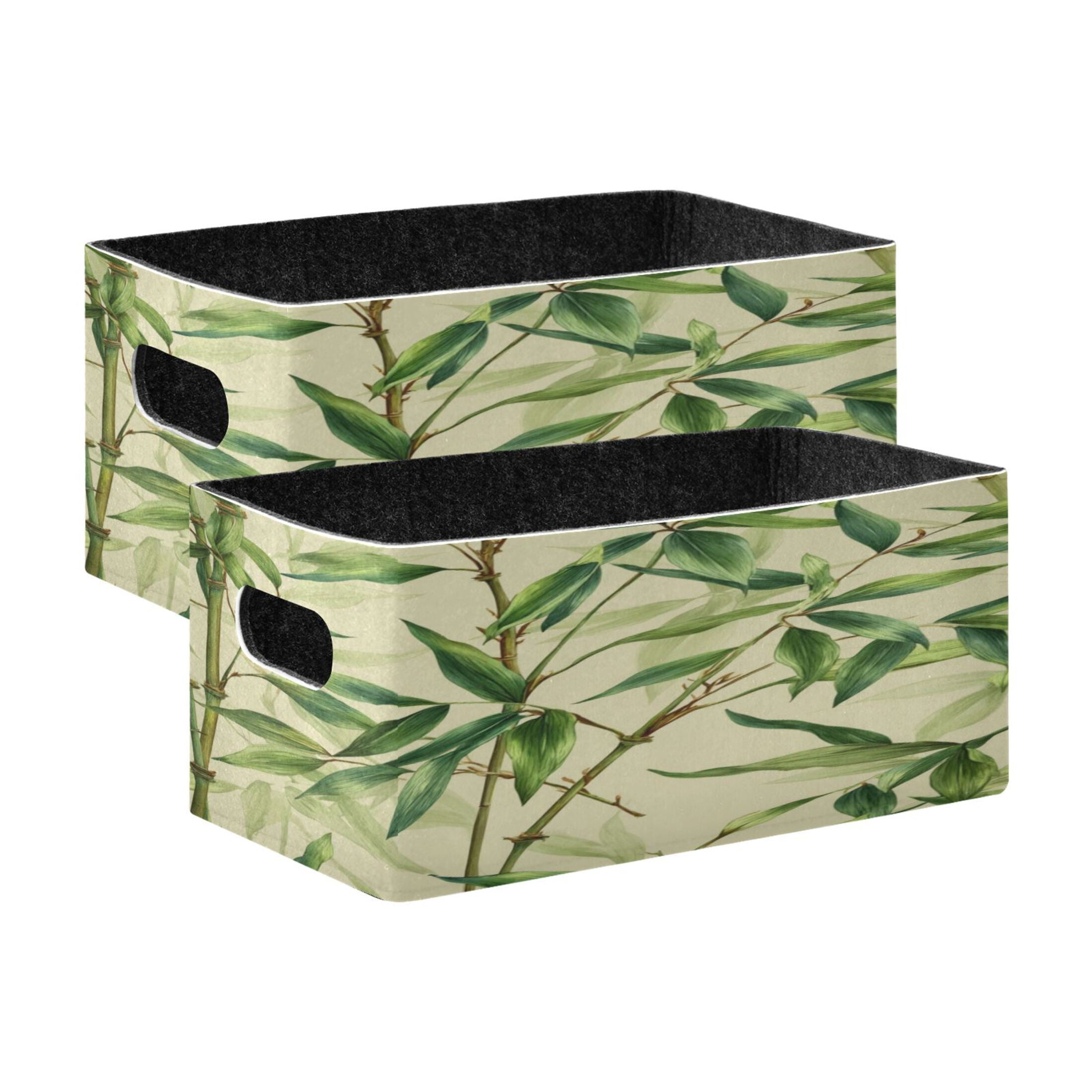 2 Pcs Foldable Felt Storage Bins Decorative Fabric Organizer Baskets ...