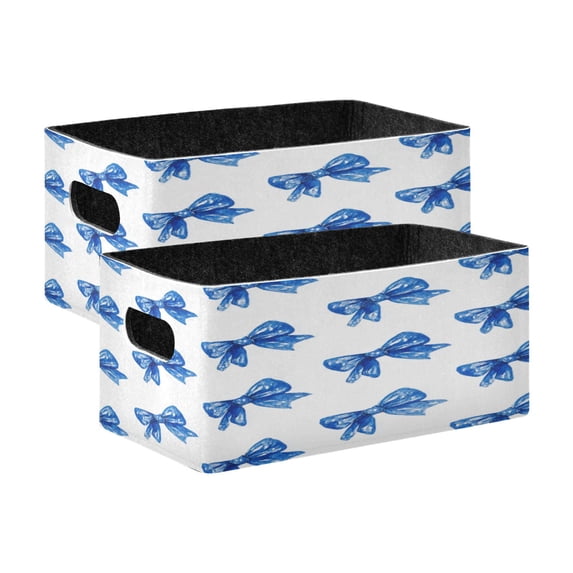2 Pcs Foldable Felt Storage Bins Decorative Fabric Organizer Baskets ...
