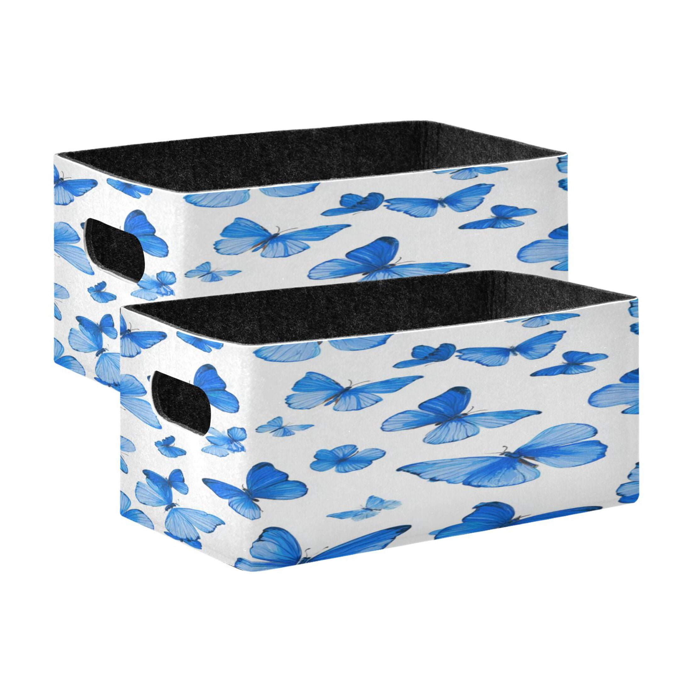 2 Pcs Foldable Felt Storage Bins Decorative Fabric Organizer Baskets ...