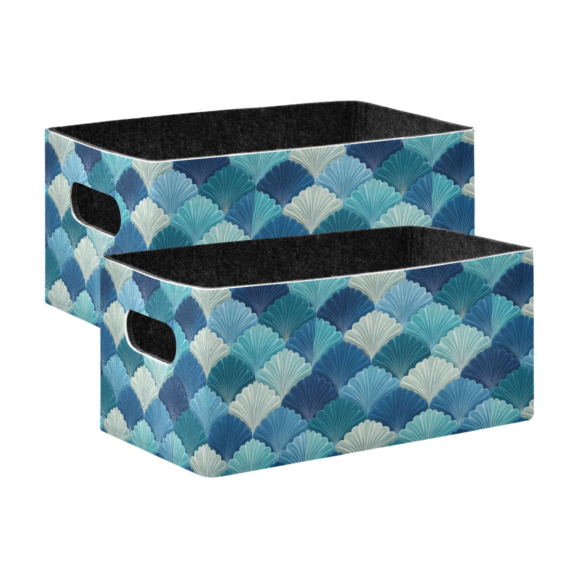 2 Pcs Foldable Felt Storage Bins Decorative Fabric Organizer Baskets ...