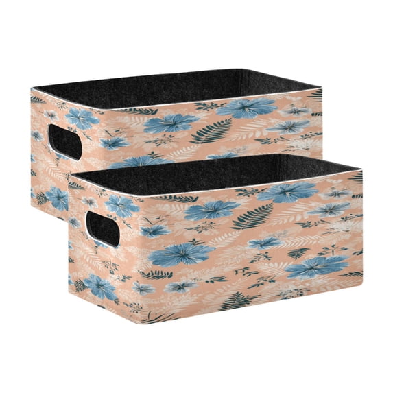 2 Pcs Foldable Felt Storage Bins Decorative Fabric Organizer Baskets ...